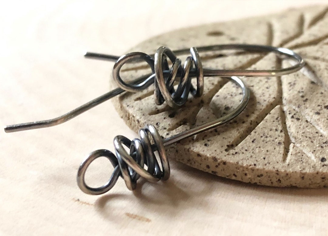 Oxidized Tumbleweed French Ear Wires, Knotted Ear Wires, Fancy Ear ...