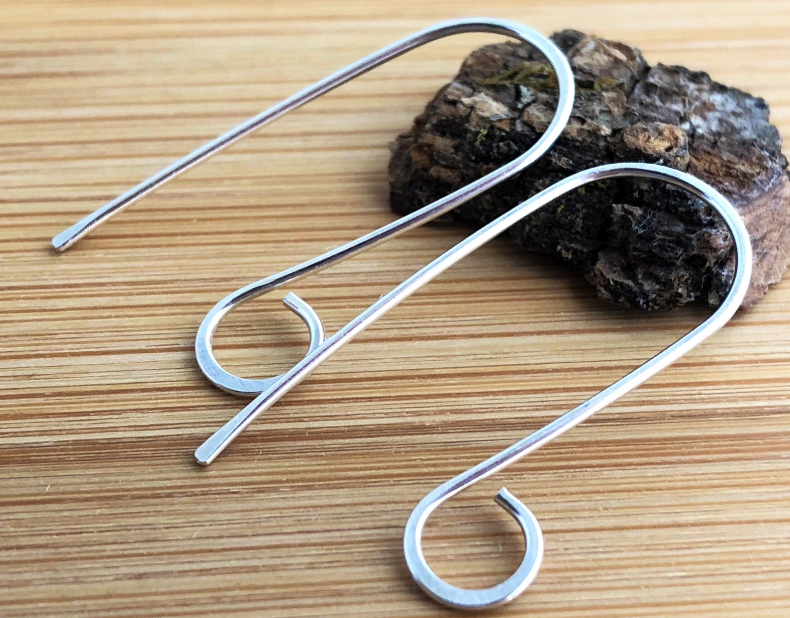 Sterling Silver Ear Wires 20 Gauge Handforged Ear Wires - Etsy