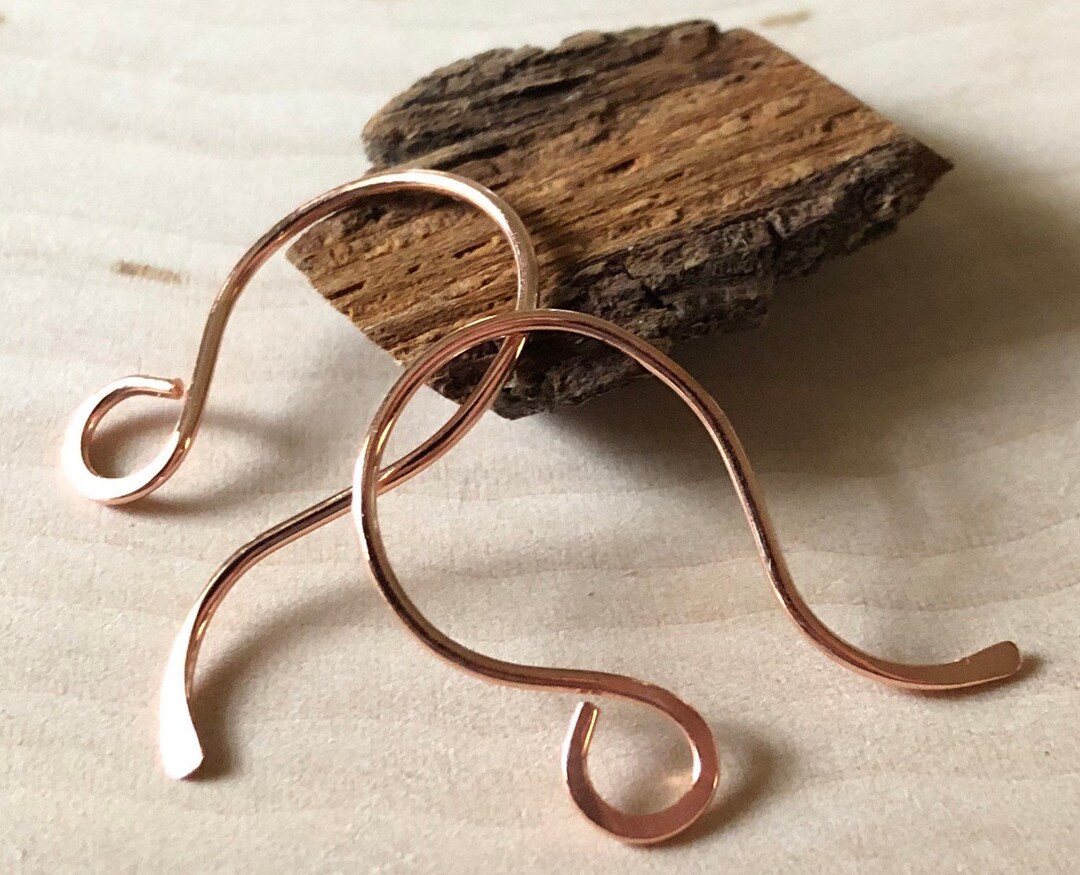 Small Hand Formed Copper Hooks, Copper Ear Wires, Copper, Jewelry ...