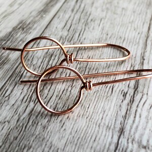 Front Face Loop Handmade Ear Wires, Copper Handmade Ear Wires, Copper ...