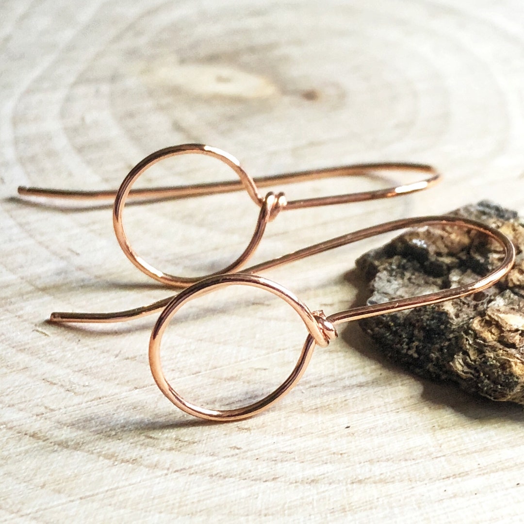 Front Face Loop Handmade Ear Wires, Copper Handmade Ear Wires, Copper ...