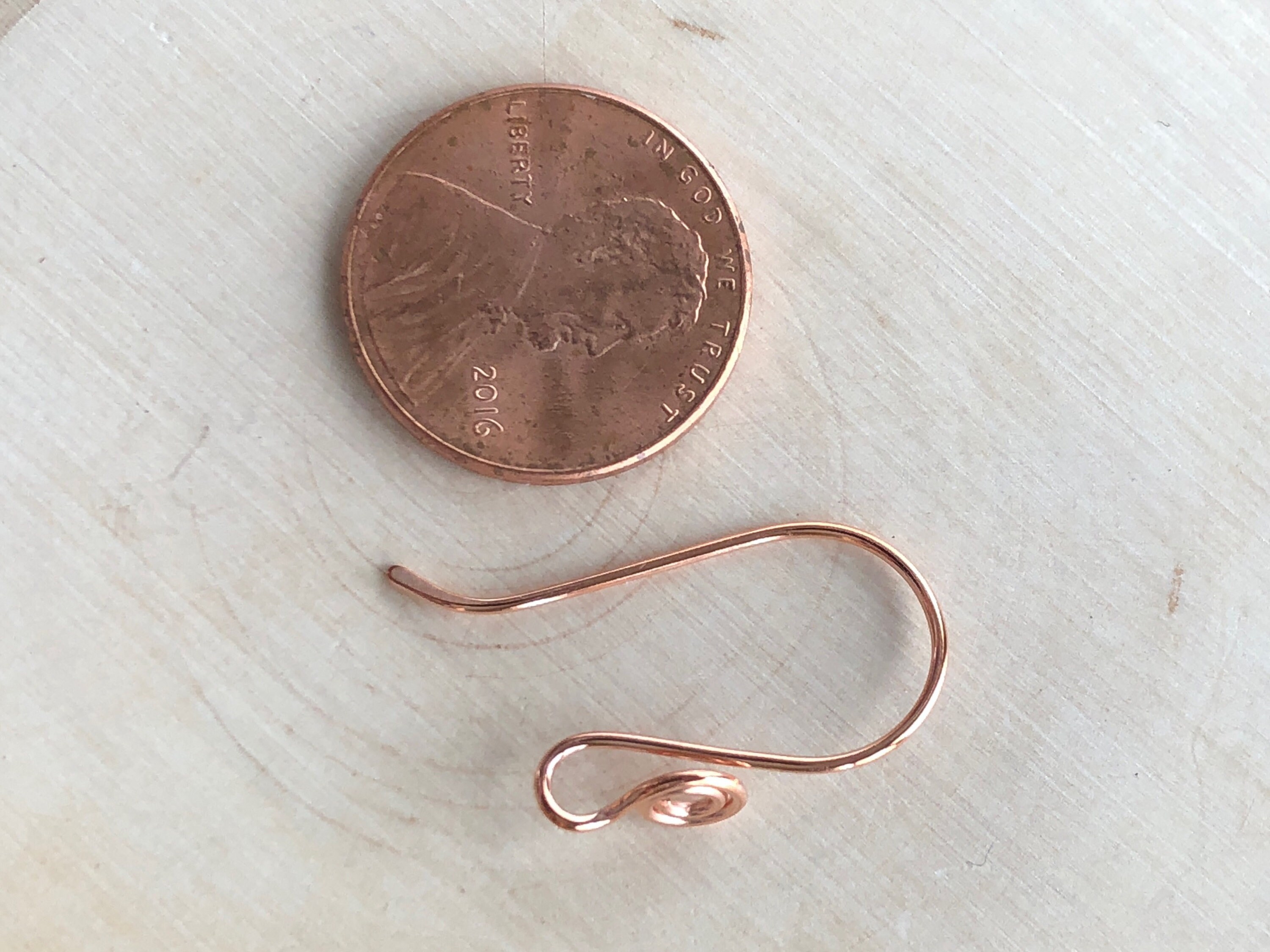 Small Front Face Spiral Copper Ear Wires French Hook Petite - Etsy