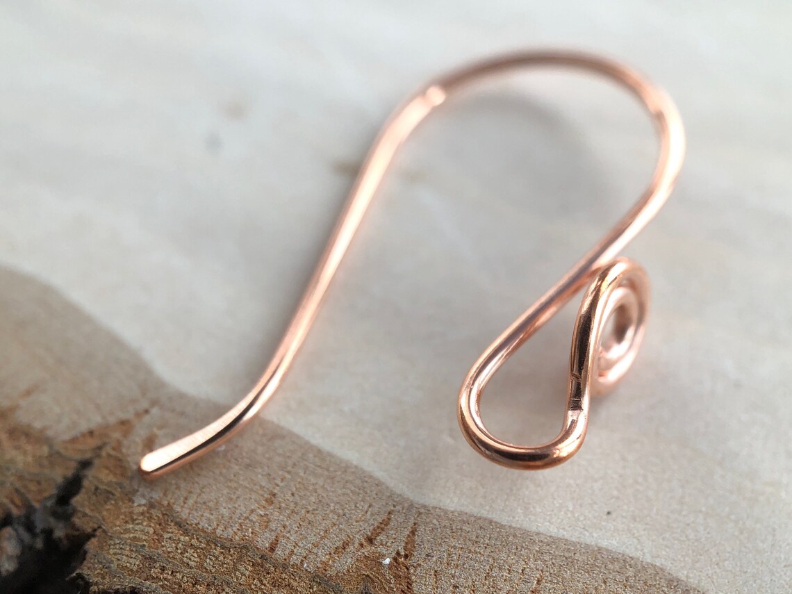 Small Front Face Spiral Copper Ear Wires French Hook Petite - Etsy