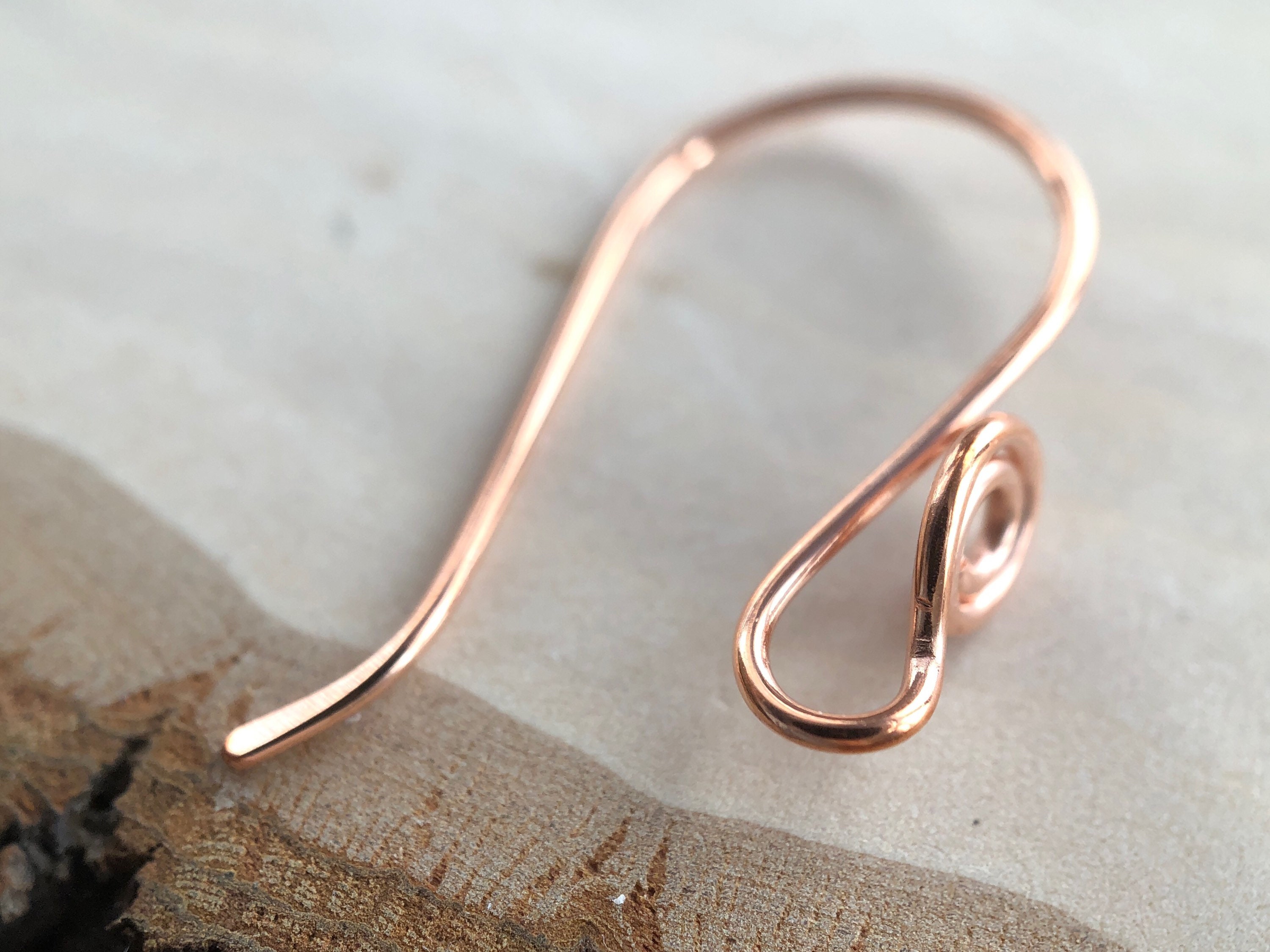 Small Front Face Spiral Copper Ear Wires French Hook Petite - Etsy