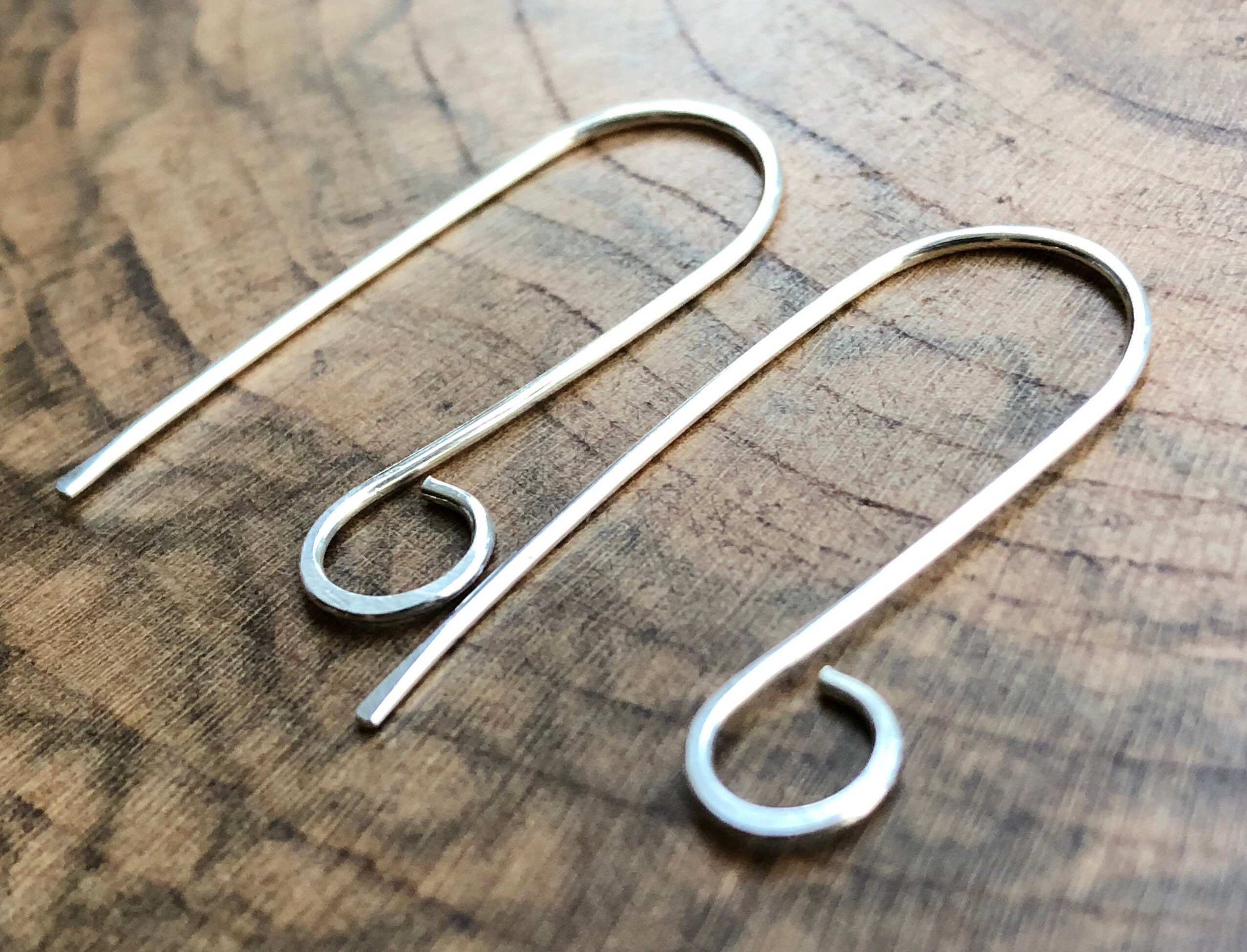 Sterling Silver Ear Wires 20 Gauge Handforged Ear Wires - Etsy