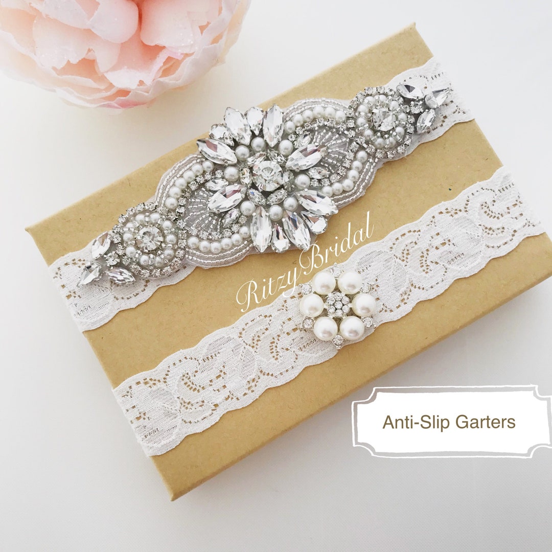 Wedding Garter, Bridal Garter, Wedding Garter in Silver, Rhinestone ...