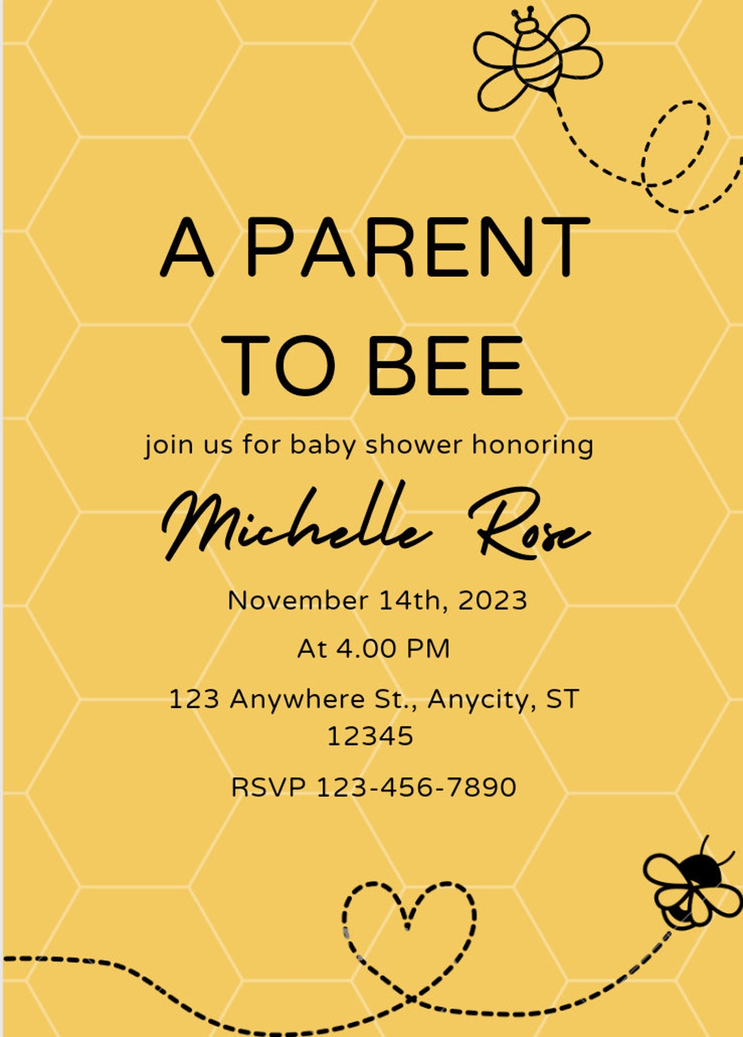 Parent to Bee Bumblebee Baby Shower Invitation - Etsy