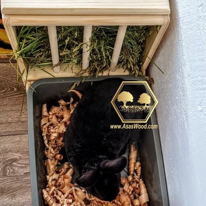 Rabbit Hay Feeder With Litter Box / Made by Asaswood - Etsy