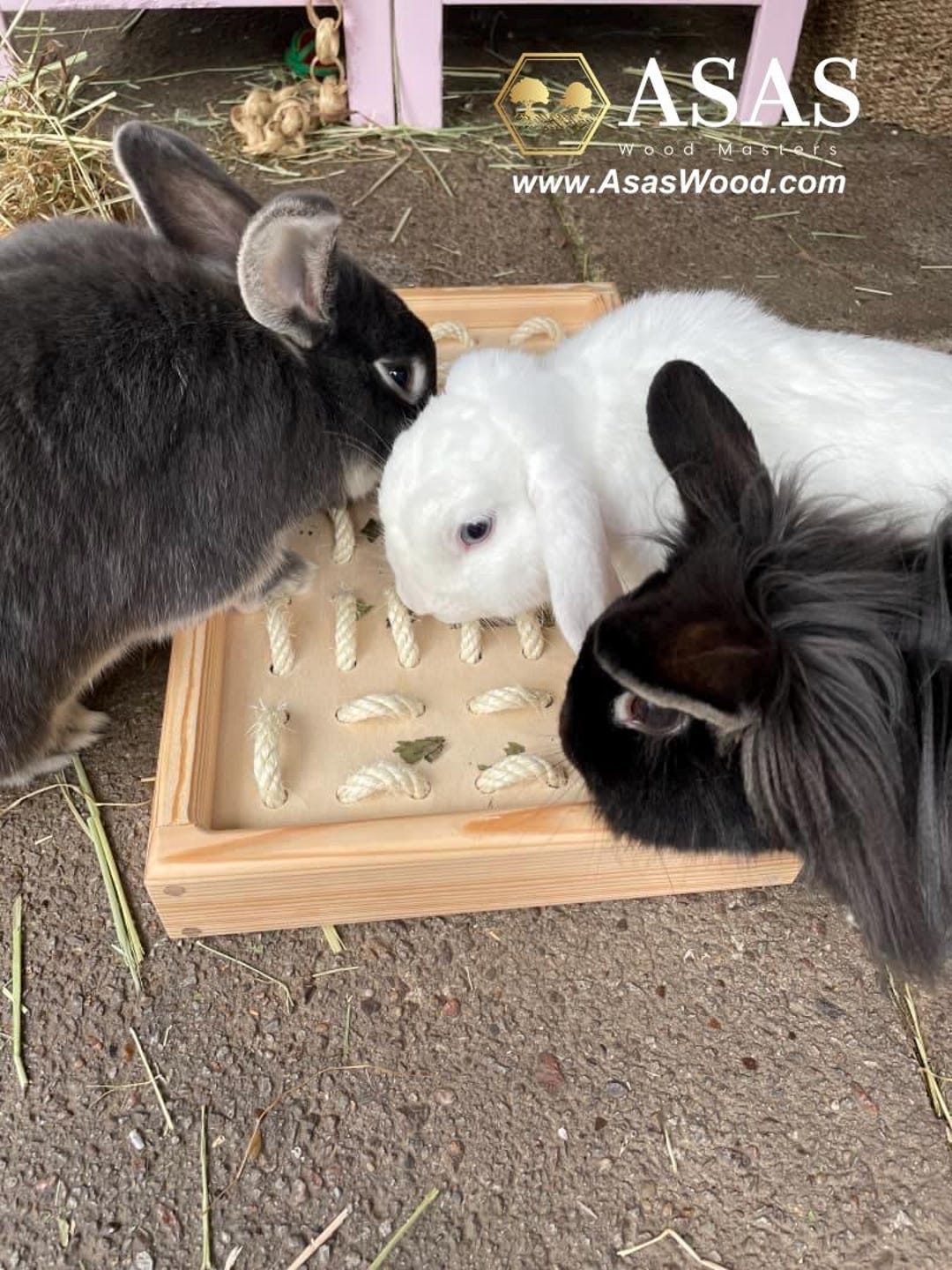 Rabbit Digging Box, Digging Platform, With a Sisal Rope / Made by ...