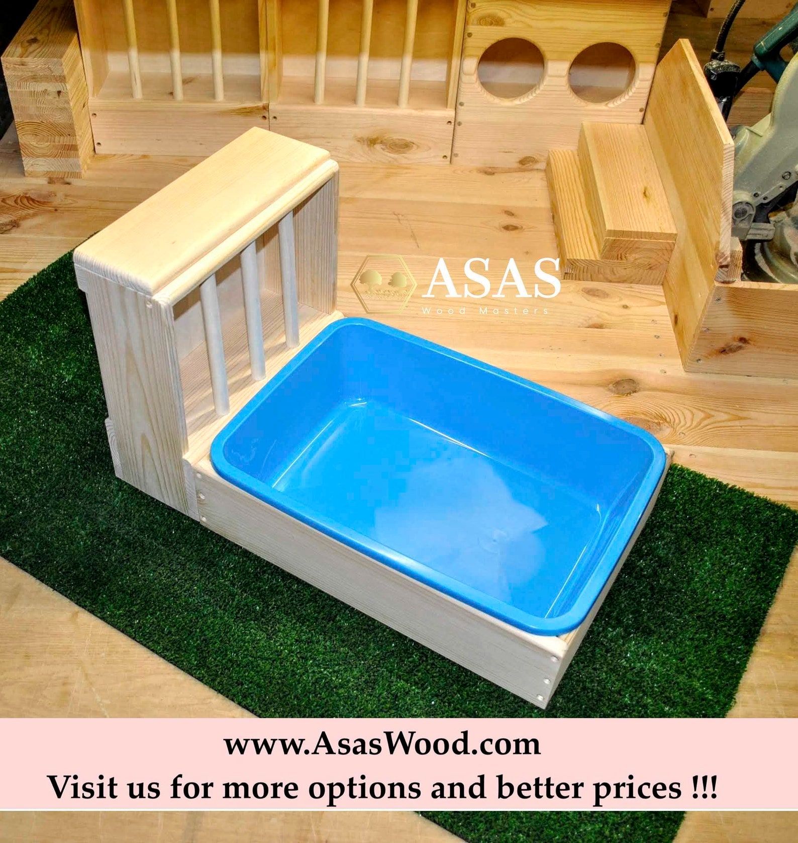 Rabbit Hay Feeder With Litter Box, Made by Asaswood - Etsy
