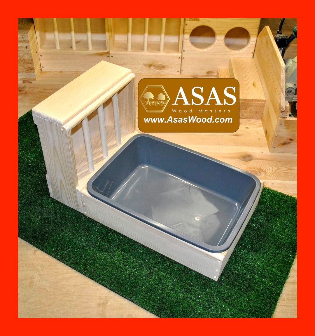 Rabbit Hay Feeder With Litter Box, Made by Asaswood - Etsy