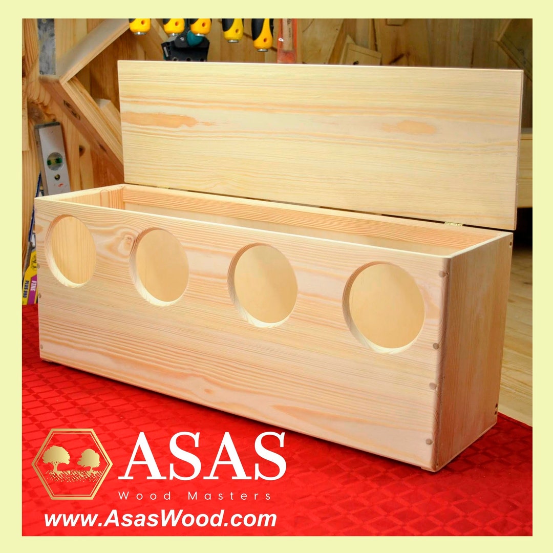 Bunny Rabbit Hay Box - Large, Hay Feeder, Hay Holder / Made by Asaswood ...