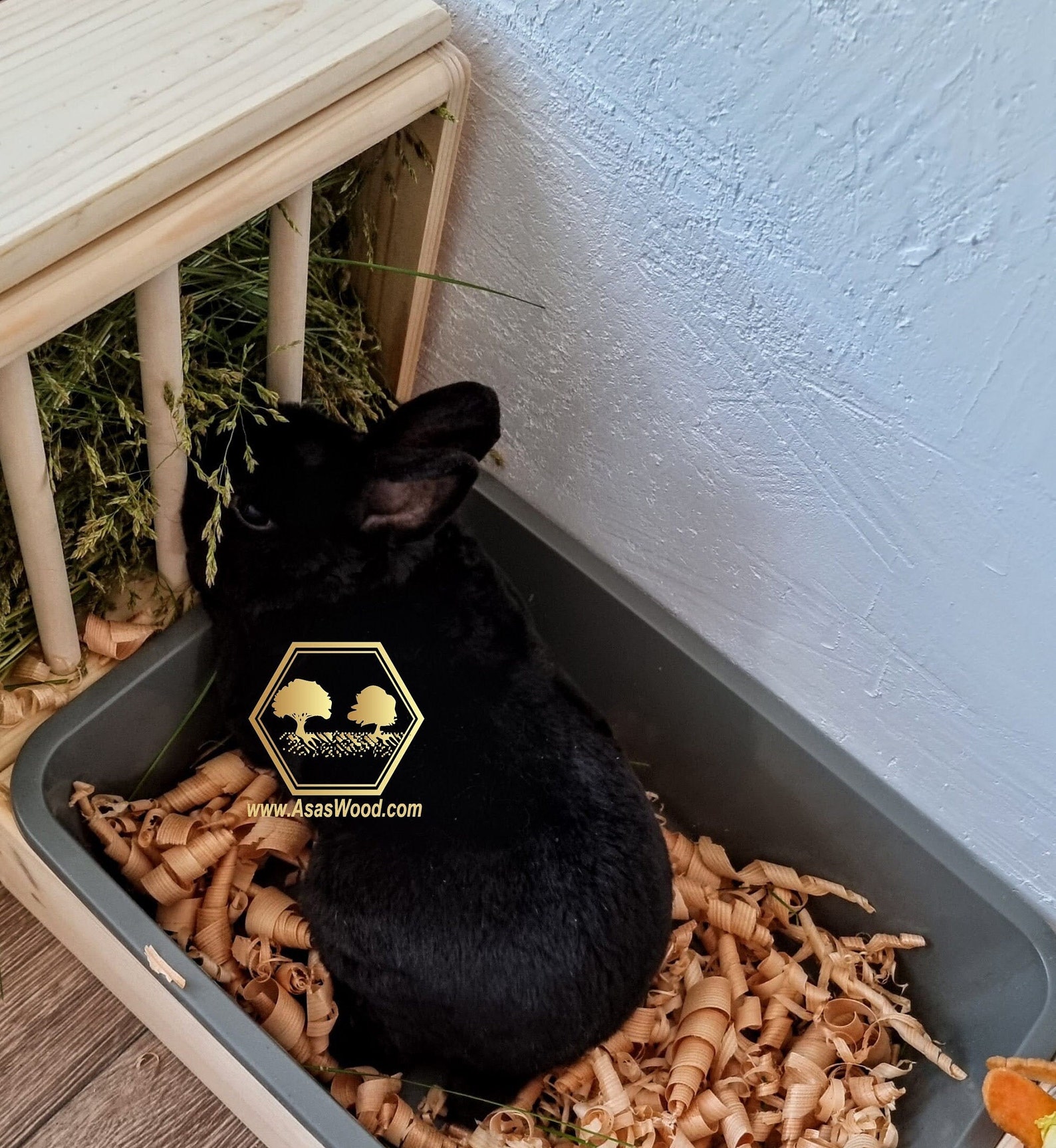 Rabbit Hay Feeder With Litter Box, Made by Asaswood - Etsy