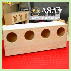 Bunny Rabbit Hay Box - Large, Hay Feeder, Hay Holder / Made by Asaswood ...