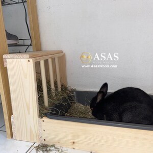 Rabbit Hay Feeder With Litter Box / Made by Asaswood - Etsy