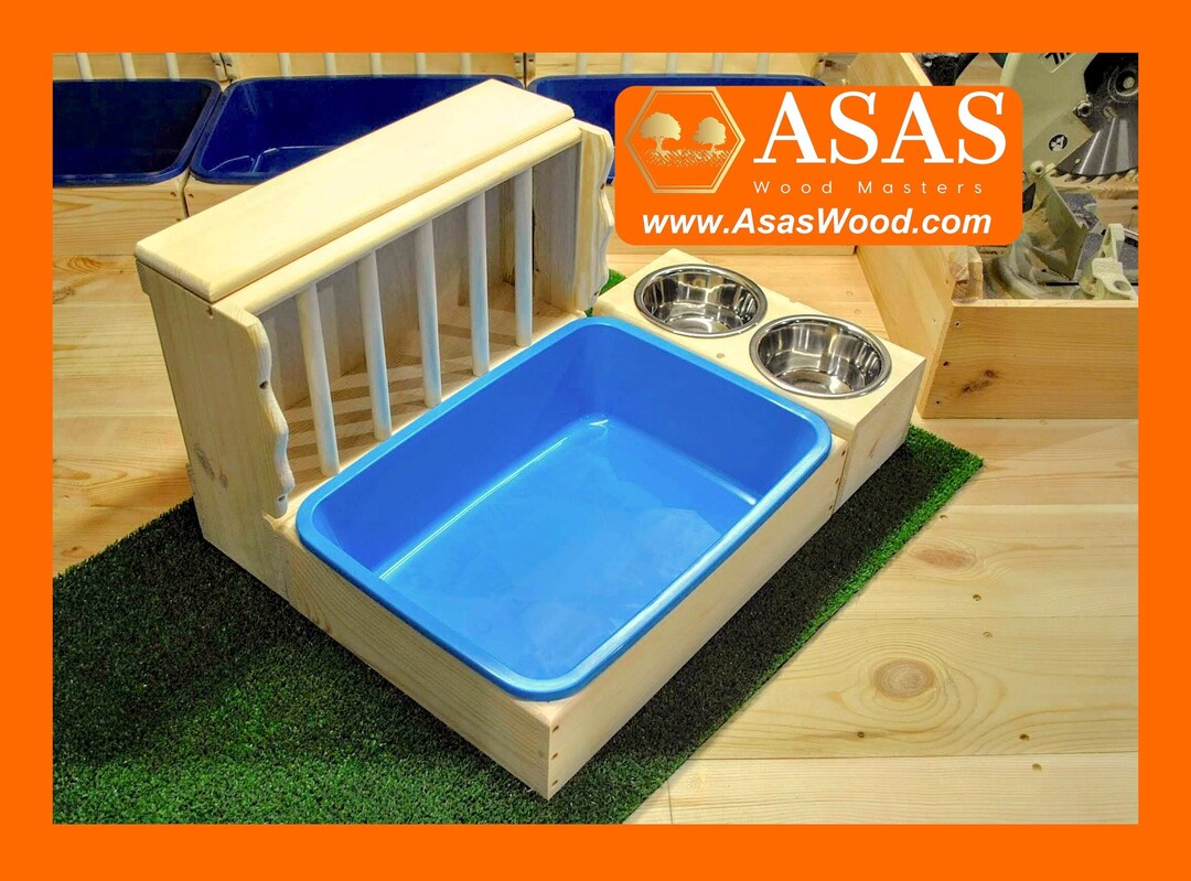 Rabbit Hay Feeder With Litter Box, Made by Asaswood - Etsy