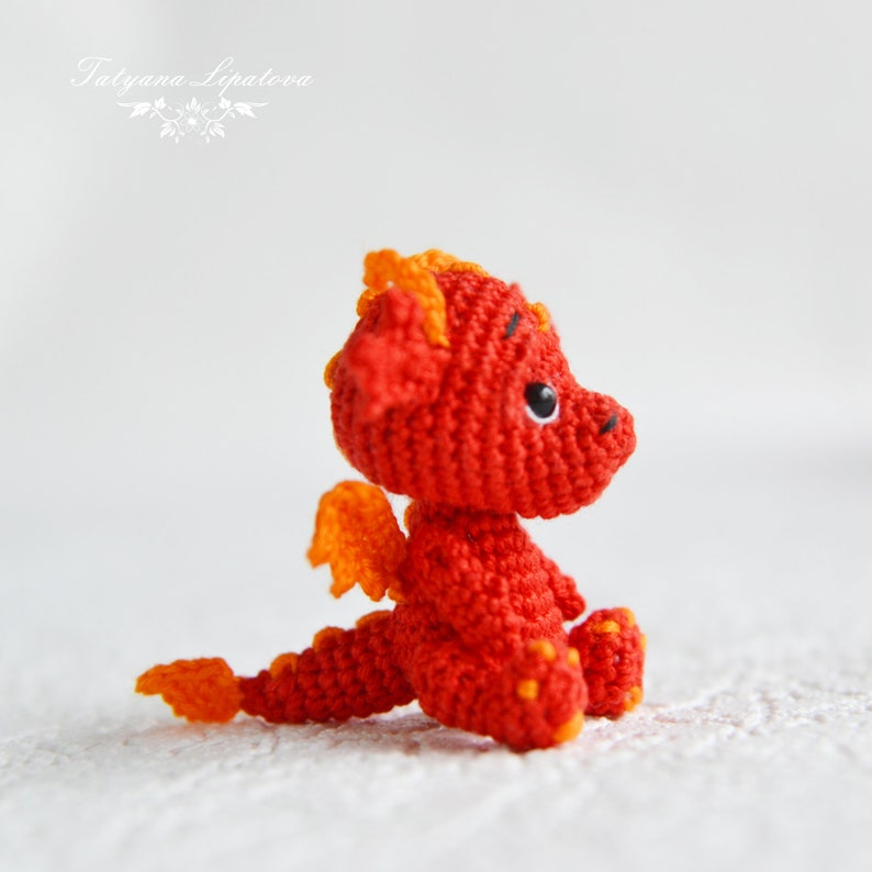Miniature crochet dragon Tiny crochet Dragon small knitted | Etsy