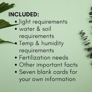 Plant Care Cards, Plant Labels, Indoor Printable Plant Care ...