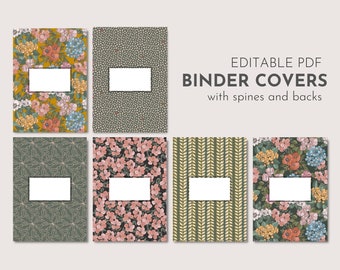 Editable Binder Covers & Spines Pattern Themed Printable - Etsy