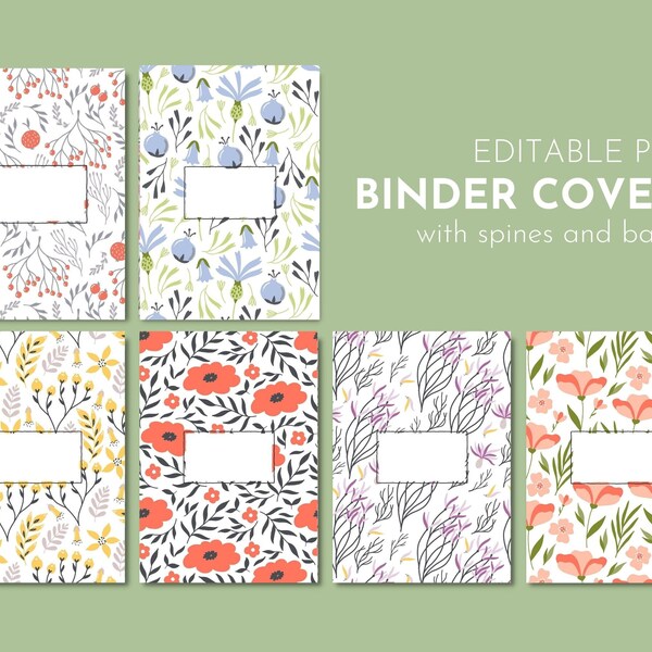 Binder Covers Printable - Etsy