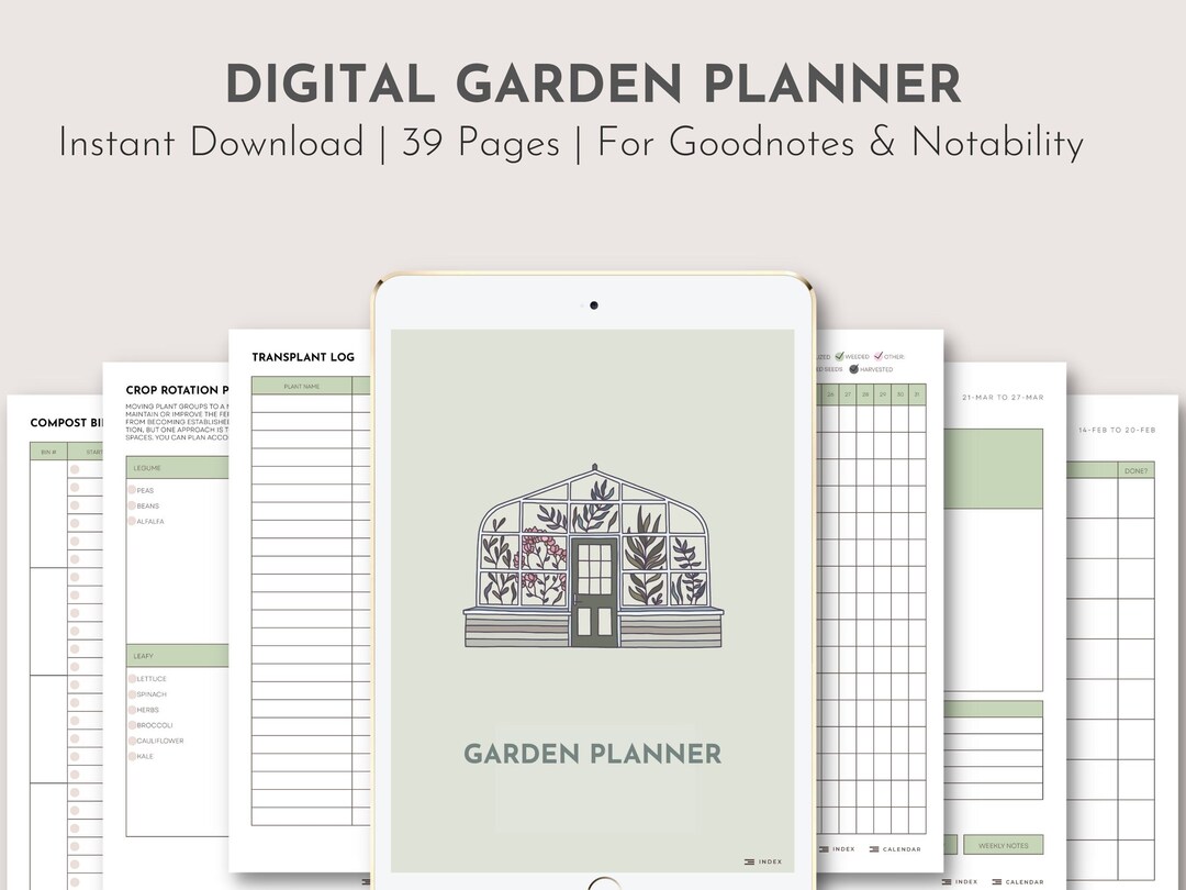 Digital Garden Planner, iPad Digital Planner, Goodnotes, Gardener Tools ...