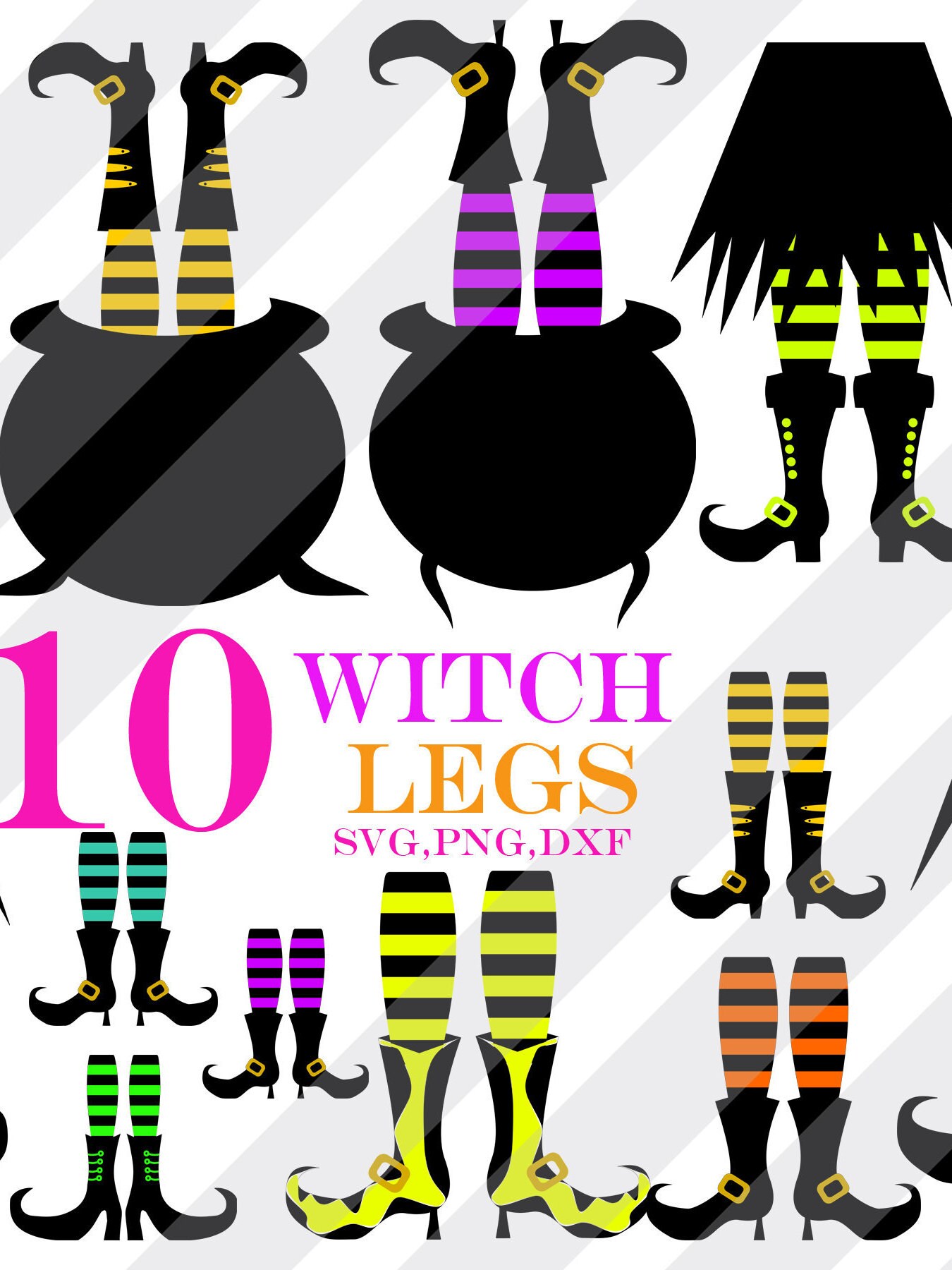 10 Witch Legs Svg, Halloween Witch Legs, Witch Legs in Cauldron, Witch ...