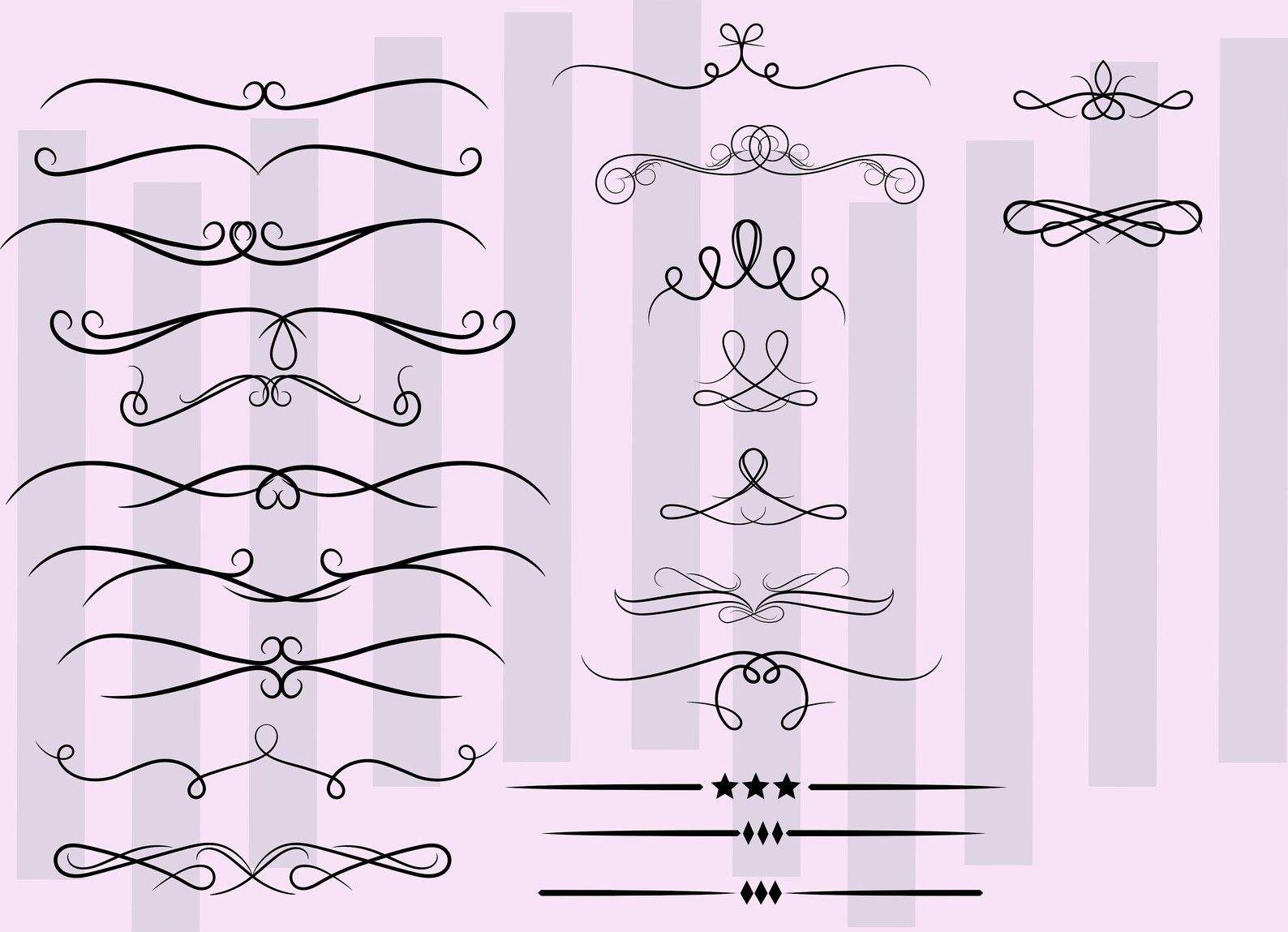 Swirls and Swashes Svg, Flourish Svg Bundle, Swashes Svg, Swoosh Svg ...