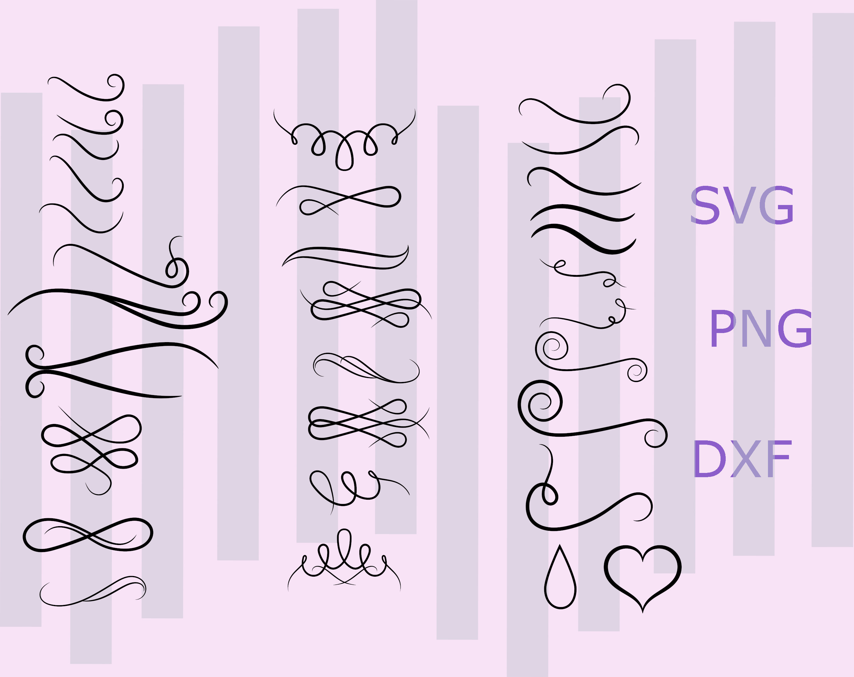 Swirls and Swashes Svg, Flourish Svg Bundle, Swashes Svg, Swoosh Svg ...