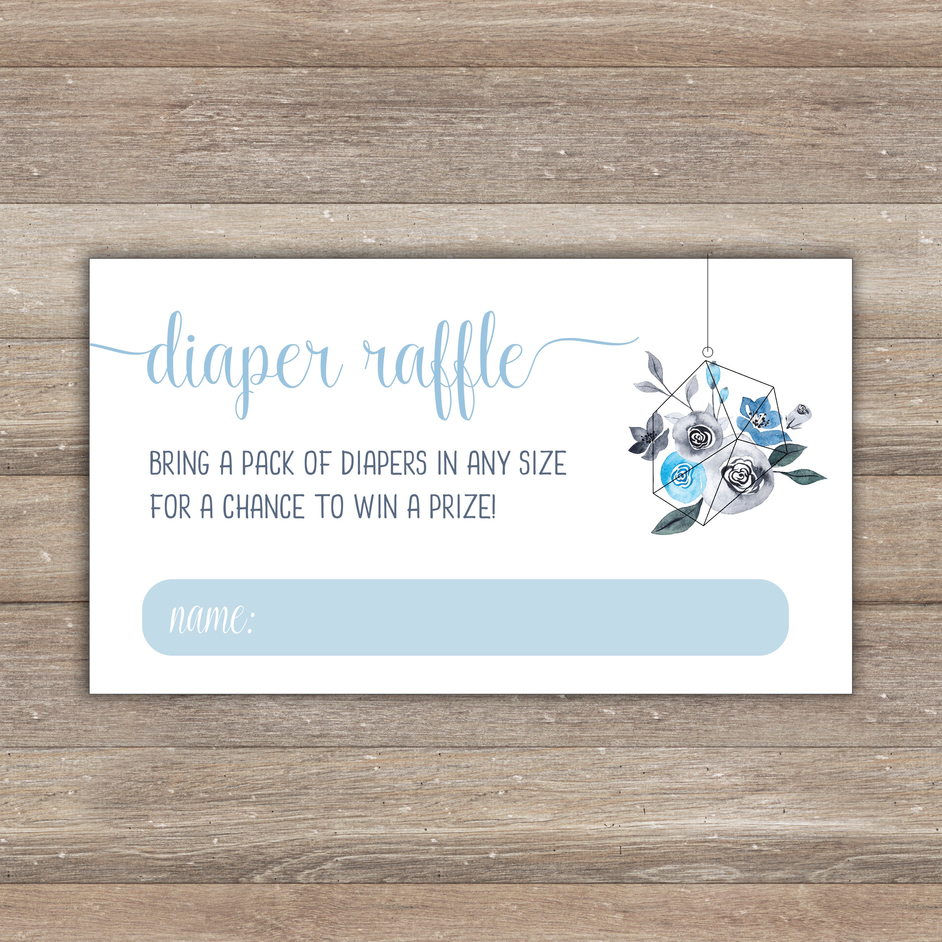Baby Blue Diaper Raffle Tickets Baby Shower Printable Diaper Raffle ...