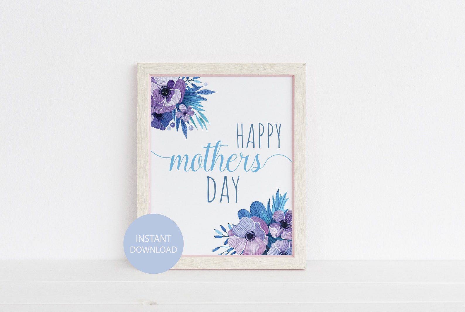 Happy Mothers Day Watercolor Flower Printable Mothers Day Gift Best Mom ...