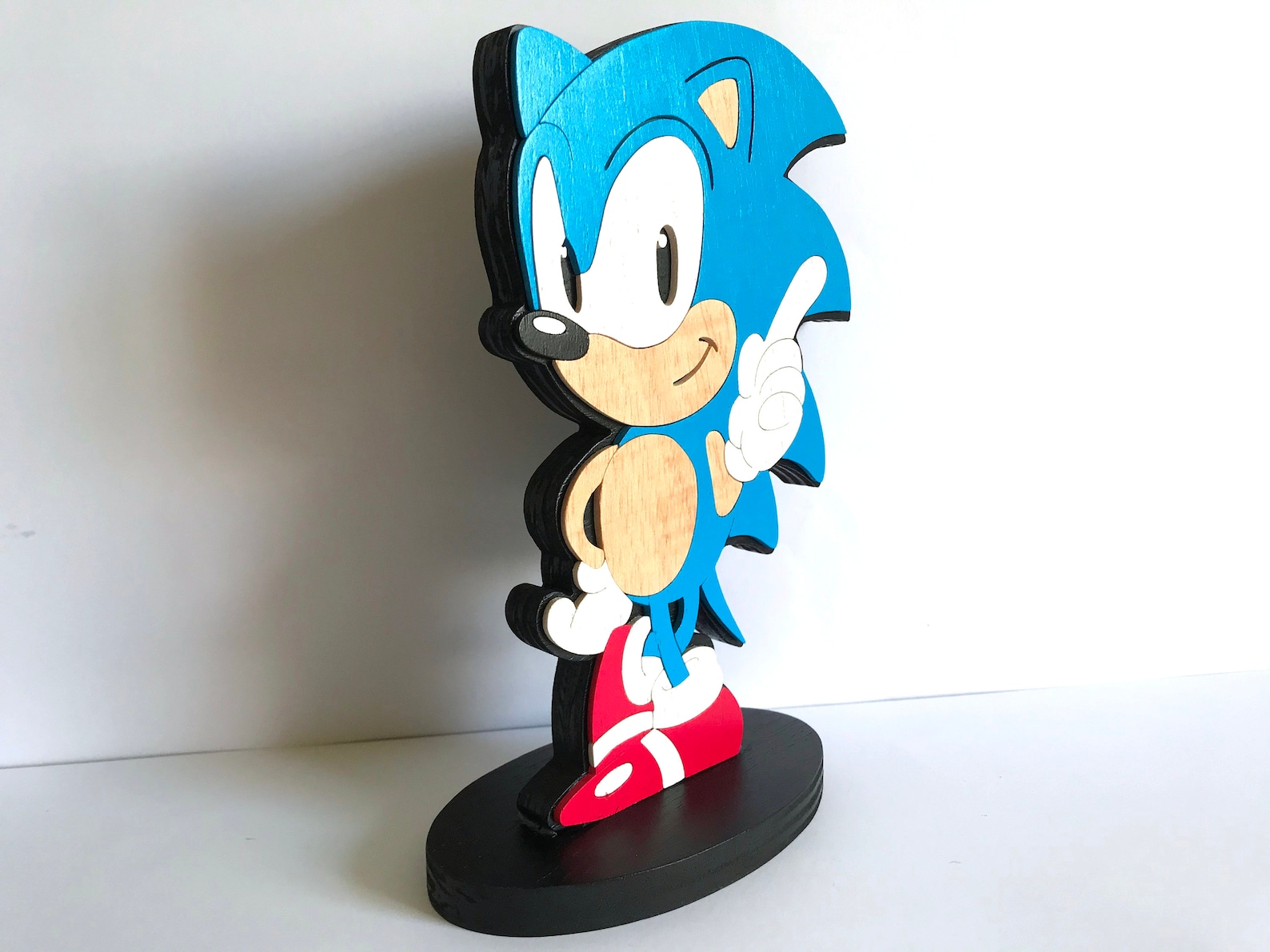 Sonic the Hedgehog Wooden Figure 25cm Handmade Retro - Etsy