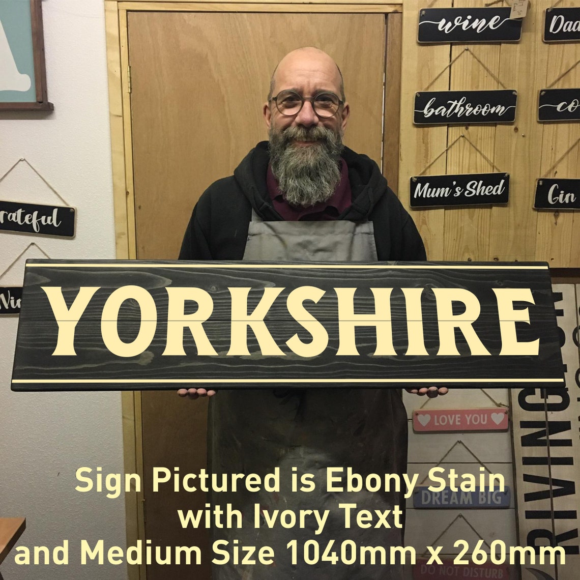 Yorkshire Large Wooden Sign 100% Handmade and Hand-Painted | Etsy