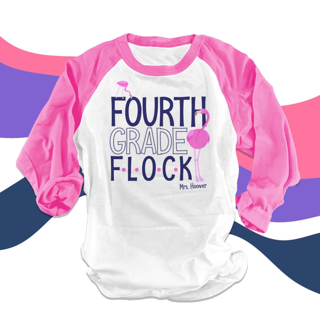 Team Teacher Shirt | Fourth Grade Flock Adult Unisex Raglan Shirt ...