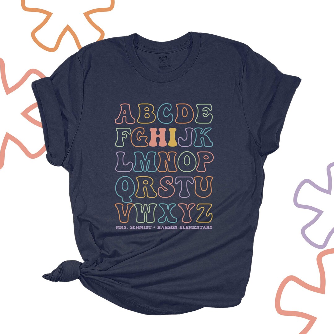 Team Teacher Shirts | Alphabet "hi" Colorful Retro Font Unisex DARK T ...