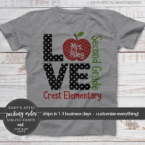 Teacher T-shirt Love Grade | Back to School | Teacher T-shirt | 22MSCL ...