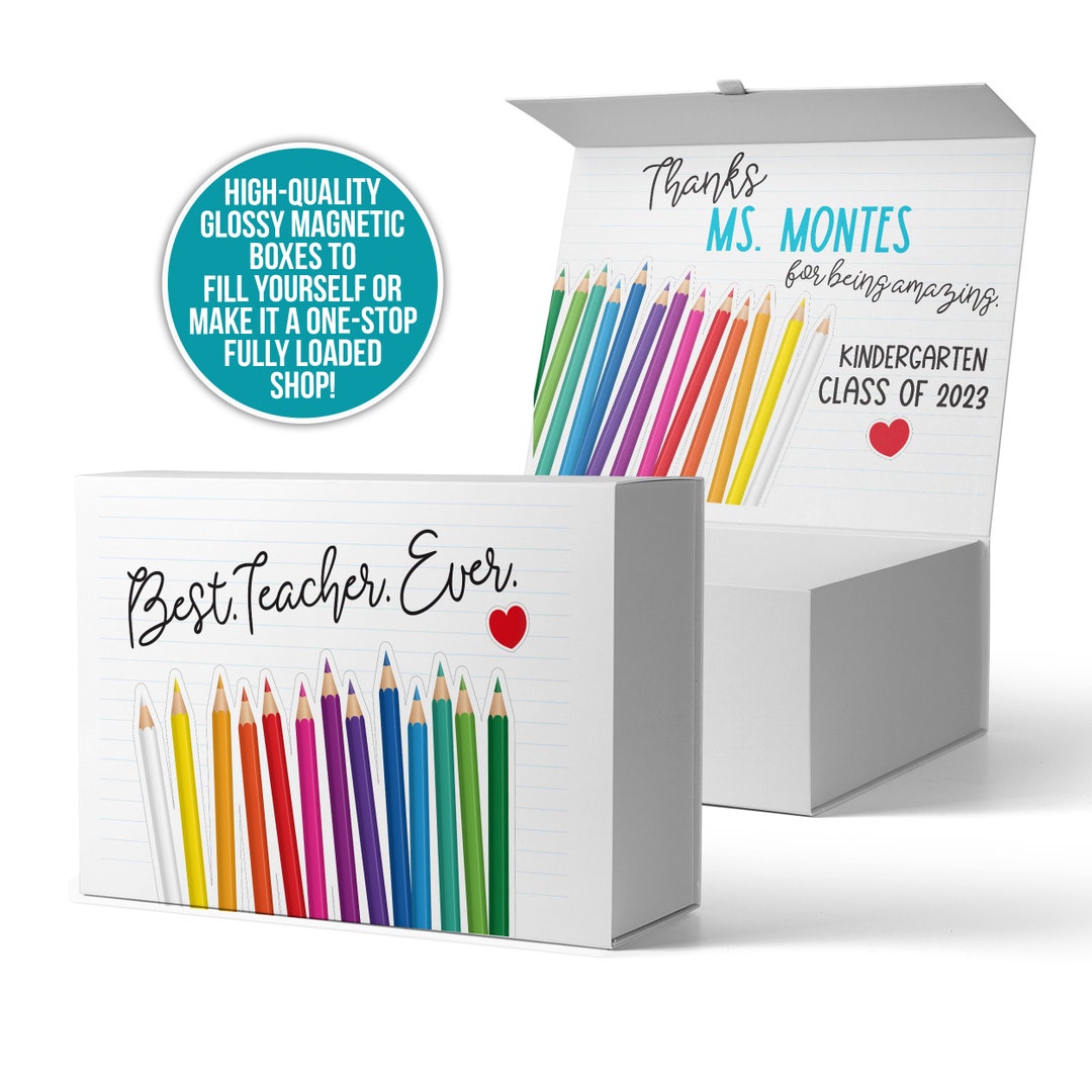 Teacher Thank You Gift Kit | End of School Year Teacher Gift Box Only ...