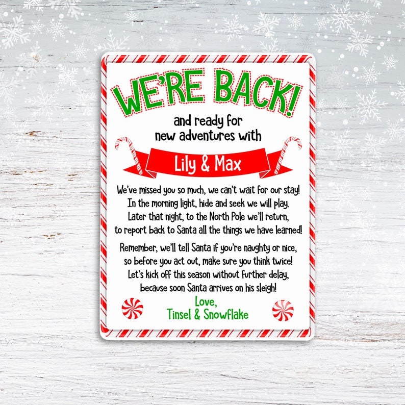 Elf Arrival Puzzle Fun Elf Arrival Ideas Elf Puzzle for - Etsy