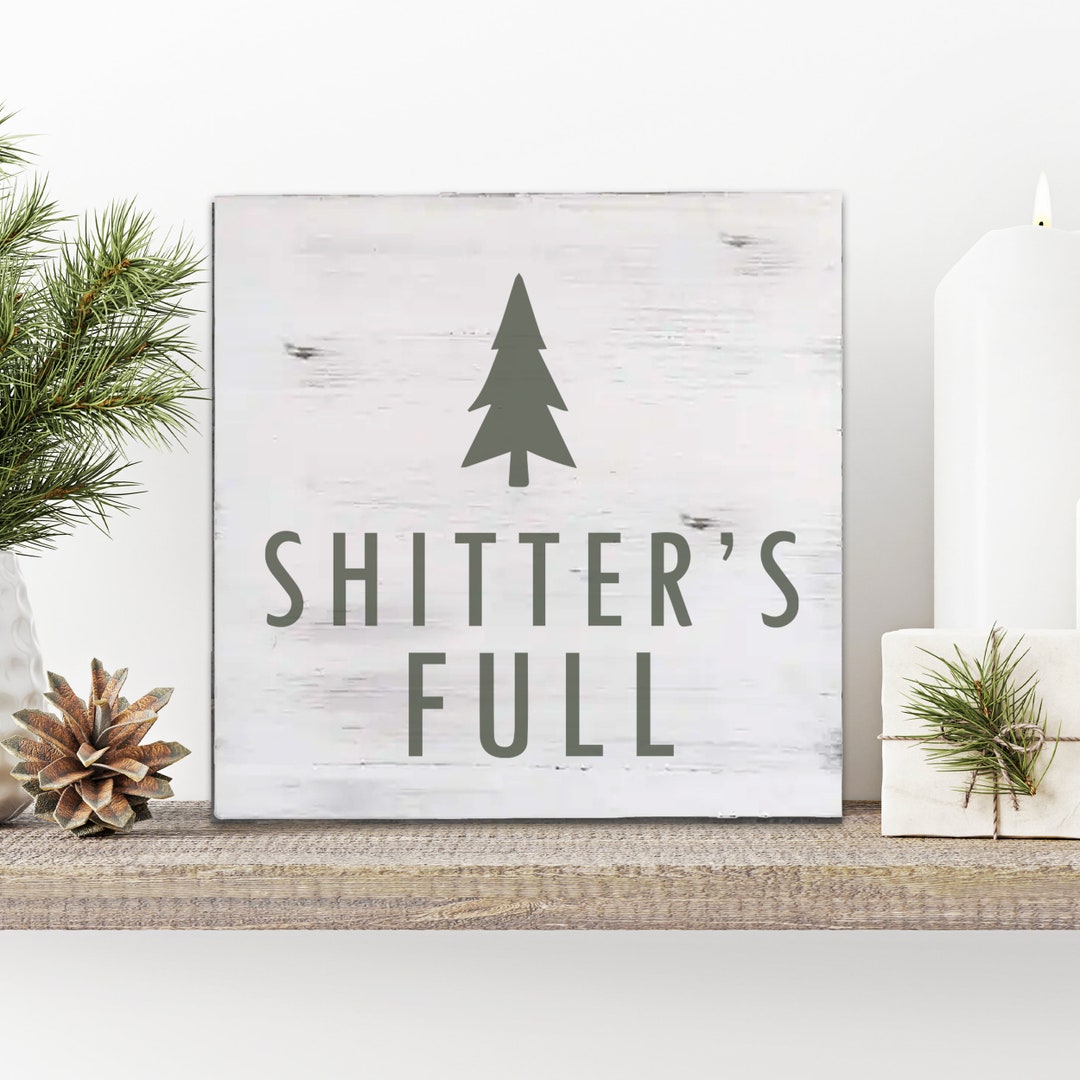 Christmas Wood Fir Sign | Funny Full Farmhouse Christmas Tree Rustic ...