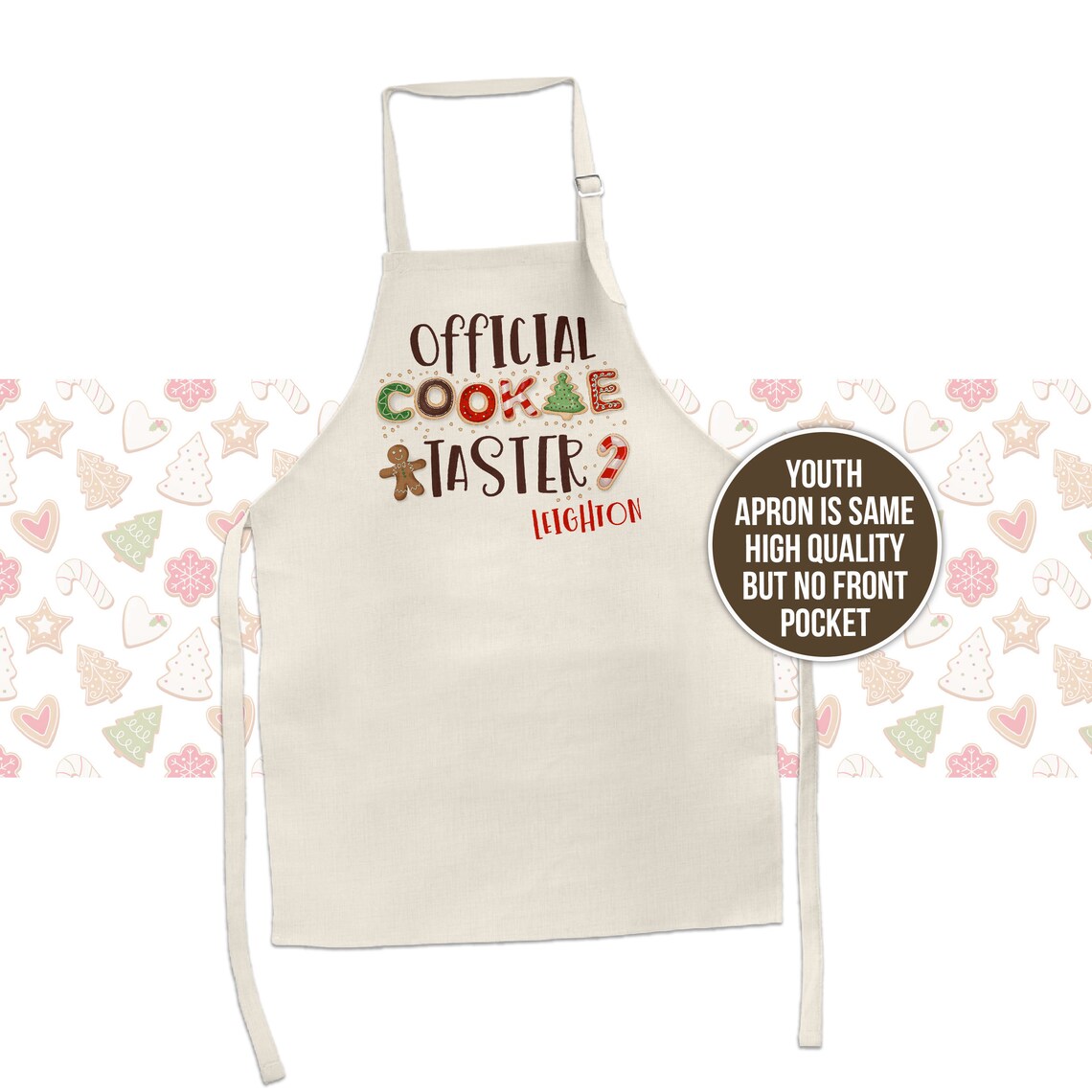 Official Cookie Baker Official Cookie Taster Poly Linen Apron Set ...