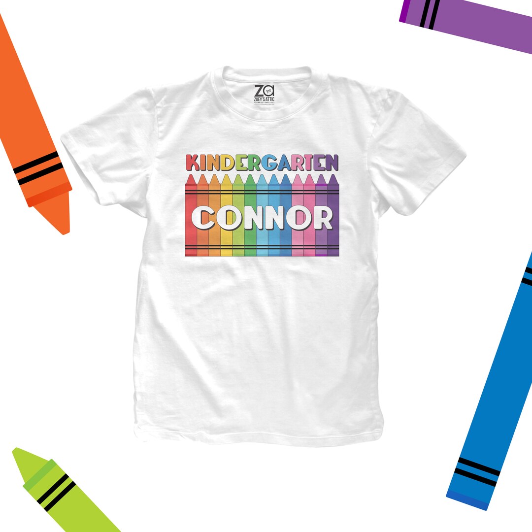 Back to School Student Colorful Rainbow Crayon School Shirt ...