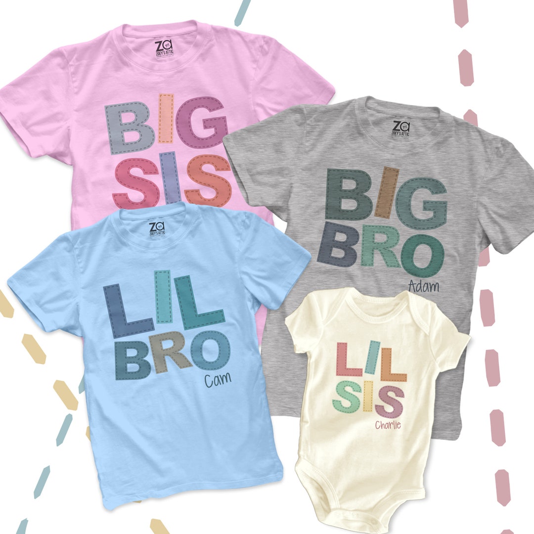 Four Sibling Shirt Set | Brother or Sister Matching Shirts | Big Lil ...
