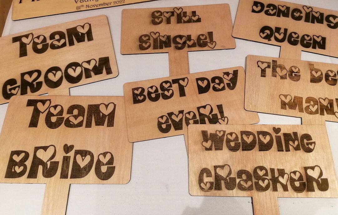 Vintage / Rustic Style Photobooth Hand Held Signs / Props - Etsy