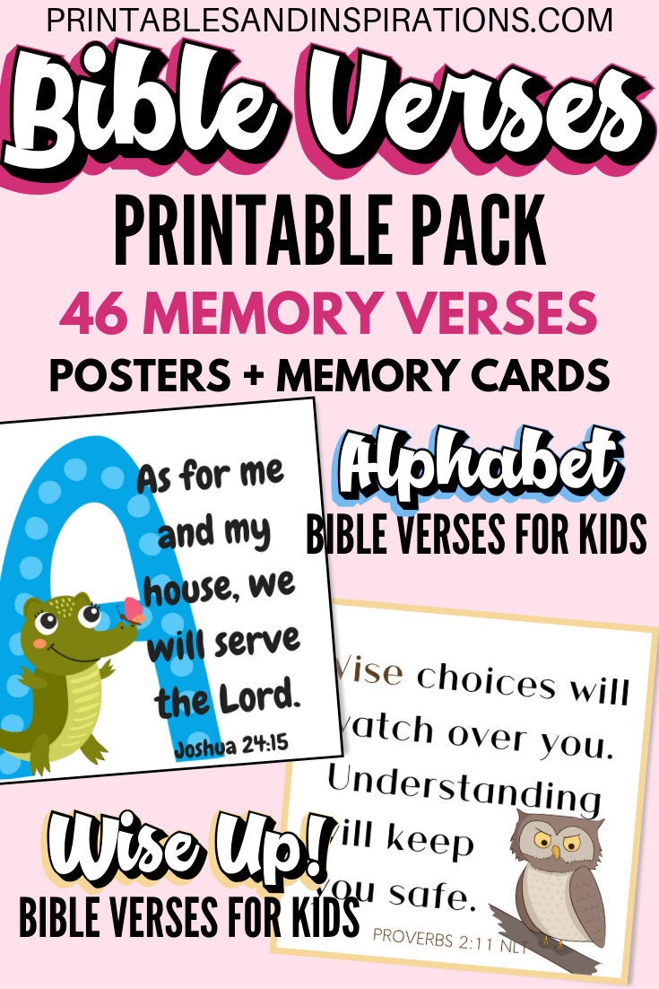 BIBLE VERSES for Kids Printable Pack! - 46 Bible Verses (scripture ...