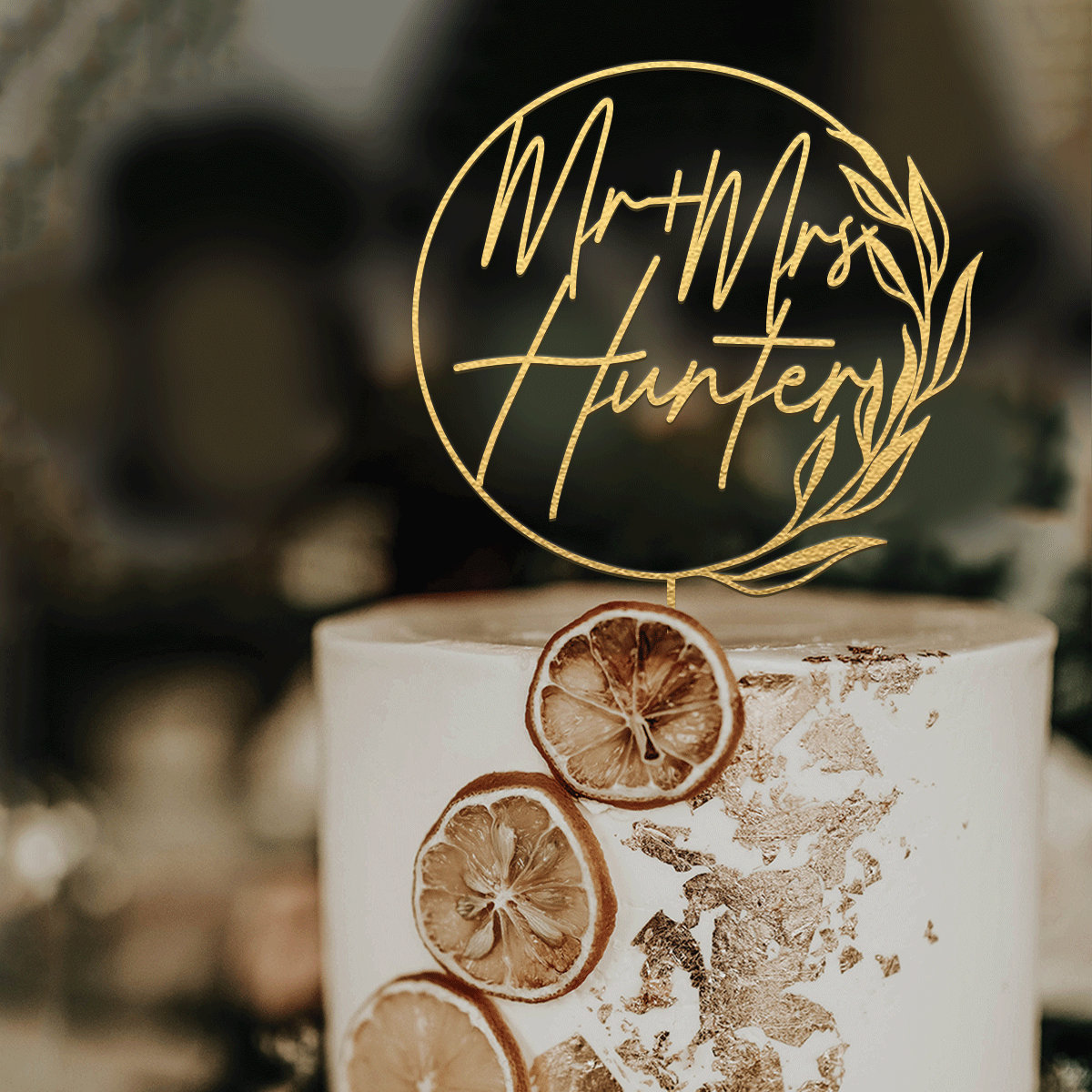 Gold wedding cake topper Wedding cake topper Custom cake | Etsy