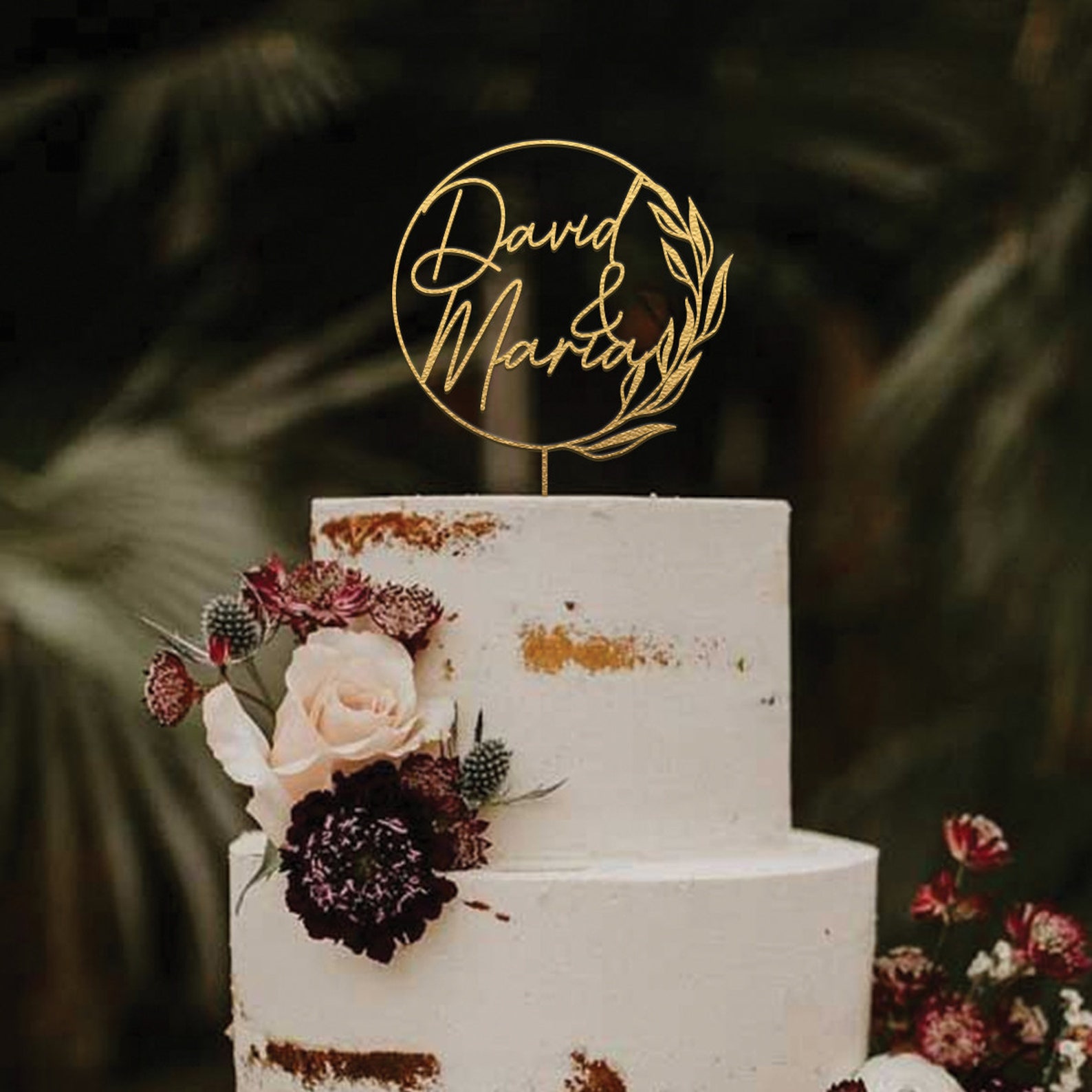 Gold Wedding Cake Topper Wedding Cake Topper Custom Cake - Etsy