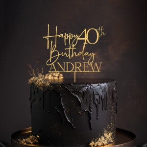 Happy Birthday Cake Topper With Name, Personalized Birthday Cake Topper ...
