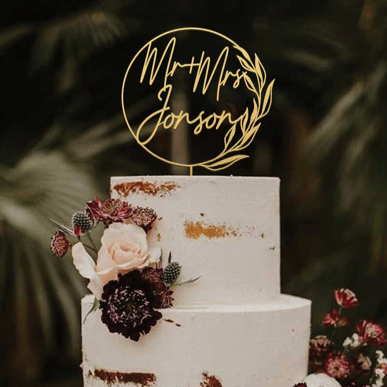 Gold Wedding Cake Topper Wedding Cake Topper Custom Cake - Etsy