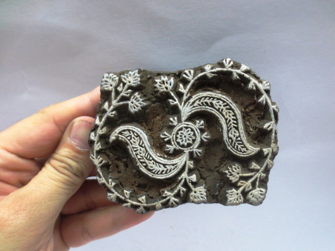 Antique FLORAL Design BUNTA MOTIF Fine Indian Wooden Hand Carved ...