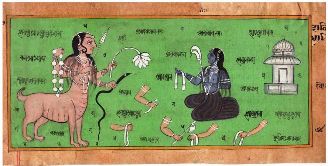 Vintage Indian Rare Handwritten Magic Mantra Calligraphy Manuscript ...