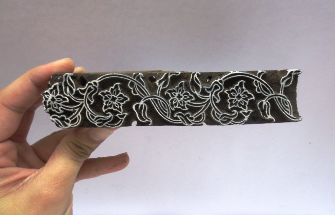 ANTIQUE BORDER UNIQUE Design Indian Wood Stamp, Border Stamp, Textile ...